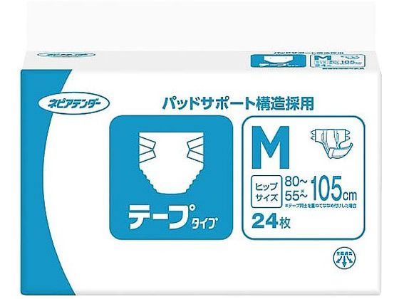【商品説明】●どんな体型でもフィットする重ねて貼れる幅広テープ、股モレ防止を強化するパッドサポート構造を採用【仕様】●サイズ：M●寸法：55ー105cm●質量：2532g●カラー：ホワイト●吸収量：目安吸収量／約4回分（約600cc）、総吸...