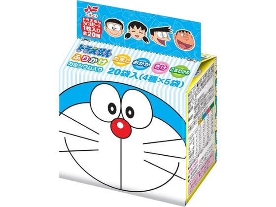 【商品説明】国民的キャラクター「ドラえもん」を使用した詰め合わせタイプのふりかけです。4種のふりかけすべてカルシウム入りです。ドラえもんシール1枚入り。【仕様】●内容量：44g（2．2g×20袋）●味種は「たまご」「おかか」「さけ」「ごまわ...