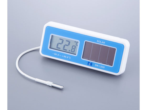 【商品説明】●ソーラー電源で100Luxの明るさから温度を表示でき、電池交換不要・メンテナンスフリーです。【仕様】●型番：SN−1200●測定範囲：−59．9〜＋99．9℃●分解能：0．1℃●精度：−20．0〜＋40．0℃／±1℃、その他／...