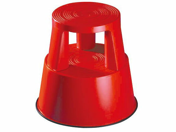 【商品説明】●プラスチック製の表面にはノンスリップ加工が施してあります。●ばね式キャスターのため、荷重がかかっている間は動きません。【仕様】●色：赤●上部径×下部径×高さ（mm）：Φ290×Φ440×430●材質：PP（ポリプロピレン）●E...