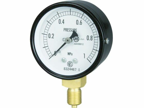 【仕様】●型番：AA10-121-6.0MP●圧力レンジ（MPa）：0．0〜6．00　●最小目盛（MPa）：0．100　●接続部サイズ：G1／4B　●精度：±1．6％FS　●大きさ（mm）：60　●ケース形状：A●大きさ：60mm●ブルドン...