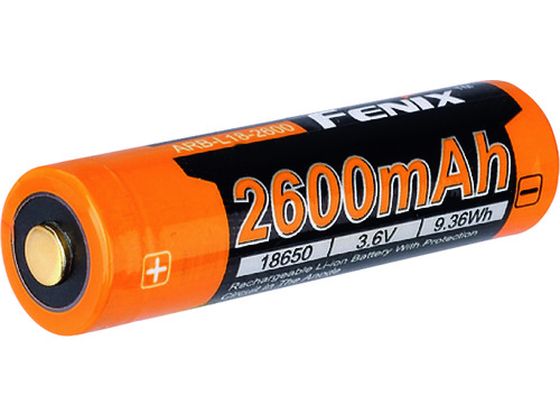 【仕様】●型番：ARB-L18-2600●外径（mm）：18．6　●全長（mm）：69　●容量：2600　●呼称：18650型　●上限充電電圧：3．6V●FENIXブランド専用充電池です。ほかのブランドには使用しないでください。【備考】※メ...