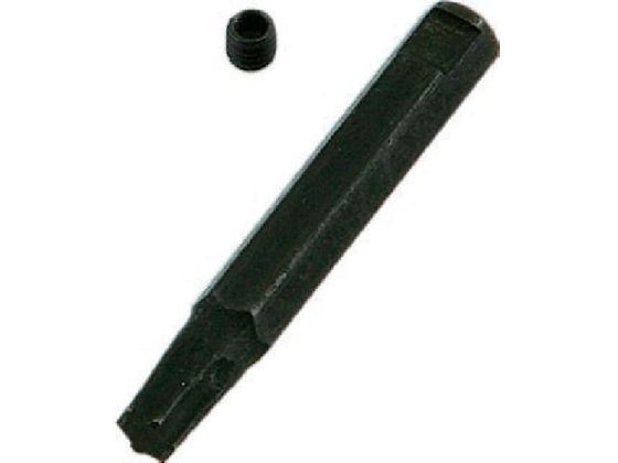 【商品説明】●六角穴付止めねじ付です。●ビット交換時にはタイプAの場合は2mm、タイプBの場合は2．5mmのヘキサゴンレンチが必要です。【仕様】●型番：T-T15L●呼びNo．：T15●対辺寸法（mm）：6．3●全長（mm）：108●タイプ...