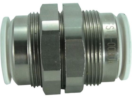 【仕様】●型番：FS12-00BUW●接続口径：M22×1　●適合チューブ外径D（mm）：12×12　●六角対辺（mm）：24　●使用圧力：1MPa（空気）、0．3MPa（水）　●使用流体：空気、水●流体温度：−5〜60℃（空気）●本体：ス...