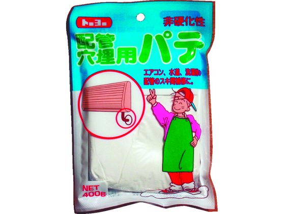 【商品説明】●作業後すぐに使用でき、手につきにくく、物によくつきます。【仕様】●型番：NO105247●入数：1袋●色：白 ●容量（g）：400 ●施工面積：13cm×13cm（1cm厚）●非硬化 ●作業時間：そのまますぐ ●仕上時間：その...