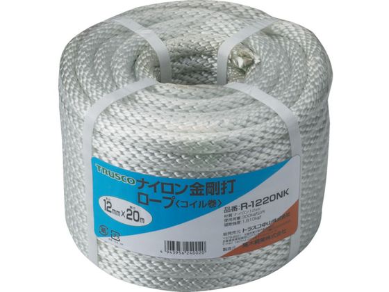 【商品説明】●合繊ロープの中で最も強度があり、摩擦にも強いです。●耐熱性にも優れています。●強度は3つ打に比べ30％程度低下しますが、しなやかで手ざわりが良く、キンク（ねじれ）しにくい扱いやすいロープです。【仕様】●型番：R-1220NK●...