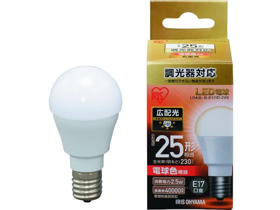 【仕様】●型番：LDA3L-G-E17/D-2V3●明るさ（lm）：230　●外径（mm）：38　●光源色：電球色相当　●消費電力（W）：2．5　●色温度（K）：2700　●全長（mm）：75　●標準消費電力料金：0．07円／h　●口金：E...