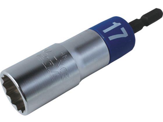 【商品説明】●パワーが強い電動工具機種（14．4V・18V）に。建築、土木工事の足場クランプの着脱作業に。●軸折れに強くねじれ応力を緩和します。●耐久性2倍（当社比）です。●エラストマー樹脂を利用したサイズ色分けで、使いたいサイズが一目で判...