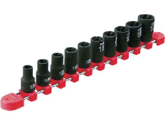 【商品説明】●角が取れて丸くなってしまったボルトやスタッドボルトなどを緩める工具です。【仕様】●型番：TB3TW06●入数：6個●差込角（mm）：9．5●ソケット内容：B3TW−12、13、14、15、16、17●セット内容（点）：6●内容...