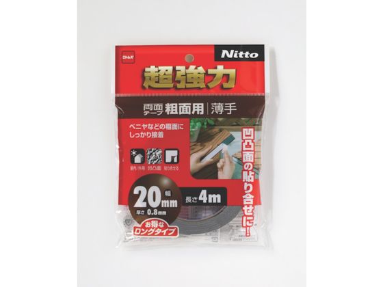 【商品説明】●凹凸面やザラザラ面の接着に対応致します。【仕様】●型番：T4603●色：グレー　●幅（mm）：20　●長さ（m）：4　●厚さ（mm）：0．8●粘着力：7．28N／10mm●基材：アクリルフォーム　●粘着剤：アクリル系【備考】※...
