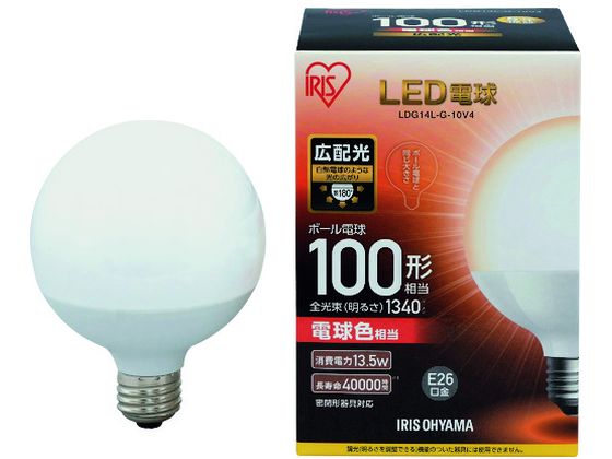 【仕様】●型番：LDG14L-G-10V4●明るさ（lm）：1340　●外径（mm）：95　●光源色：電球色相当　●消費電力（W）：13．5　●色温度（K）：2700　●全長（mm）：127　●標準消費電力料金：0．36円／h　●口金：E2...