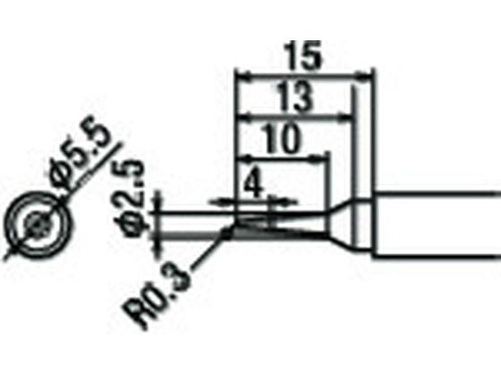 【仕様】●型番：PX-2RT-SB●適合コテ：PX−201、PX−335、PX−338、PX342　●コテ先名称：R0．3mm【備考】※メーカーの都合により、パッケージ・仕様等は予告なく変更になる場合がございます。【検索用キーワード】グット...