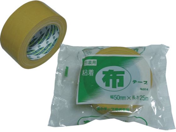 【商品説明】●特殊布の基材にゴム系粘着剤を塗布した作業性のよい包装テープです。【仕様】●型番：914-50●色：ダンボール　●幅（mm）：50　●長さ（m）：25　●厚さ（mm）：0．21●粘着力：3．4N／10mm　●引張強度：55N／1...