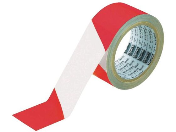 【商品説明】●面にもよくなじむ特殊な粘着剤を使用しています。●接着力が強力で、汚れにくく、耐摩耗性・耐久性に優れたタイプです。【仕様】●型番：TLT-50EARW●色：レッド／ホワイト　●幅（mm）：50　●厚さ（mm）：0．12　●長さ（...