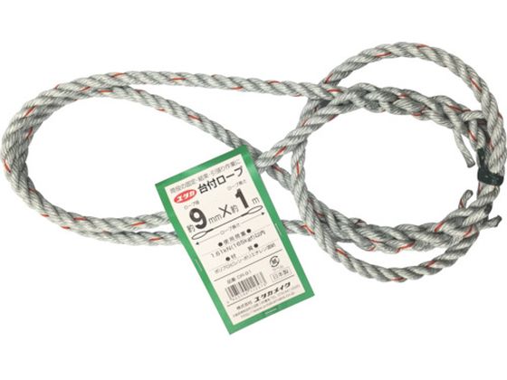 【商品説明】●ワイヤのようにサビないため、荷物を汚しません。【仕様】●型番：DR-91●色：グレー　●線径（mm）：9　●長さ（m）：1●両端アイ加工：折り径：約20cm、編込み回数：4回●ポリプロピレン（PP）、ポリエチレン混紡（PE）●...