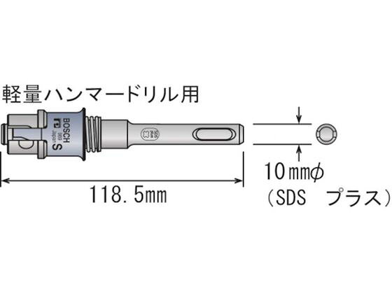 【仕様】●型番：PC-SDS/S●シャンク：SDSplus●適合刃径：〜49mm●炭素鋼・ショットブラスト仕上げ【備考】※メーカーの都合により、パッケージ・仕様等は予告なく変更になる場合がございます。【検索用キーワード】ボッシュポリクリック...