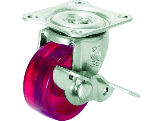【商品説明】●始動抵抗が軽く、使いやすいキャスターです。●床面を汚しにくいポリカーボネート製キャスターです。●車輪カラーバリエーションを用途に応じて使い分けることができます。【仕様】●型番：G-38PCS●許容荷重（daN）：28 ●許容荷...