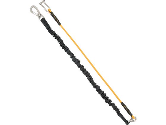 【商品説明】●絡み難い新安全ロープです。●伸縮部と工具接続部を分割した新構造です。●伸縮部は破断に強い金属芯入りです。●工具接続部は高強度ザイルロープを使用しています。●緩み止めロック付シャックルで工具をしっかりホールドします。●工具接続部...