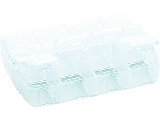 【商品説明】●個別フタ付シングルスペースで小物収納に最適です。●ポケットに納まりやすいフラットタイプです。●取り出しやすい底アール付です。【仕様】●型番：PT-98-C●色：クリア●外形寸法（mm）間口：90●外形寸法（mm）奥行：67●外...