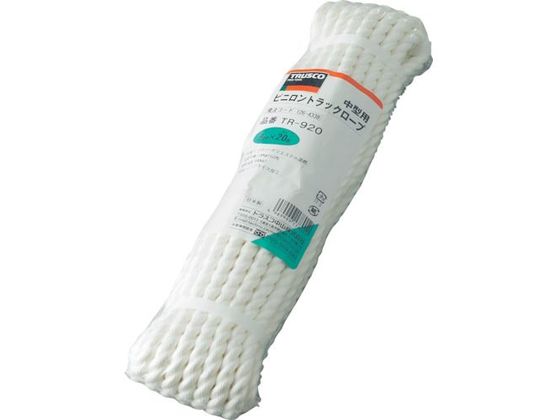 【商品説明】●両端アイスプライス加工（アイ加工）を施しています。●柔軟性があり耐候性、耐久性にも優れています。【仕様】●型番：TR-930●色：白　●線径（mm）：9　●長さ（m）：30　●包装形態：シュリンクパック●3つ打　●両端アイスプ...