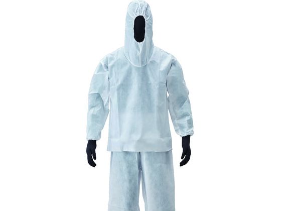 【商品説明】●軽量で通気性に優れた作業服です。【仕様】●型番：AZ WORK1100-M●色：白 ●サイズ：M ●適応身長（cm）：152〜170 ●適応胸囲（cm）：76〜88●使い捨てタイプ ●袖口ゴム入り ●裾ゴムなし●ポリプロピレン...
