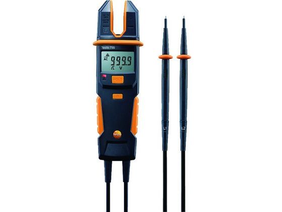 【商品説明】●ボタン操作なしで電圧・電流・抵抗・導通を自動機能切替します。●LEDライト付きです。●アコースティック音はAC50V以上、DC120V以上で発生します。【仕様】●型番：TESTO755-1●交流電流（A）：200　●直流電圧（...