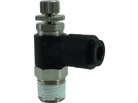 【仕様】●型番：F6R-02SC-O●接続口径：R1／4　●適合チューブ外径D（mm）：6　●使用流体：空気●使用温度範囲：−5〜60℃（凍結なきこと）　●使用圧力：0．05〜0．7MPa　●メーターアウトタイプ●樹脂部品：難燃性ポリブチレ...