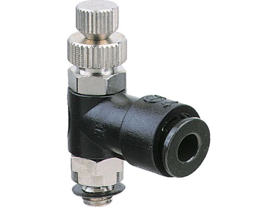 【仕様】●型番：M4R-M5-O●接続口径：M5×0．8　●適合チューブ外径D（mm）：4　●使用流体：空気●使用温度範囲：−5〜60℃（凍結なきこと）　●使用圧力：0．05〜0．7MPa　●メーターアウトタイプ●樹脂部品：ポリアセタール　...