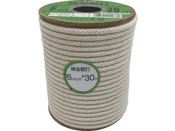 【商品説明】●天然繊維なので、熱や摩擦に強いロープです。●水中や土中で腐食し土に還ります。【仕様】●型番：RCX-4●色：白　●線径（mm）：6　●長さ（m）：30　●包装形態：ボビン巻●3つ打●綿【備考】※メーカーの都合により、パッケージ...
