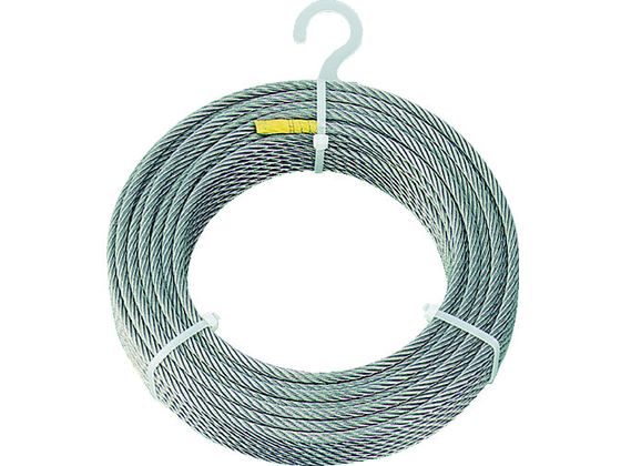 【仕様】●型番：CWS-6S30●ロープ径（mm）：6 ●長さ（m）：30 ●使用荷重（kg）：400●ワイヤロープの構成：7×19 ●細径タイプ●ステンレス（SUS304）●通常SUS304は非磁性の材料ですが、ワイヤロープの場合には製造...