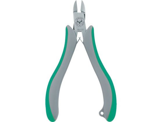 【仕様】●型番：TM-01●全長（mm）：119●切断能力（mm）プラスチック：φ2．5●切断能力（mm）銅線：φ1．0●切断能力より線（mm［［の2乗］］）：1．25●ラウンド刃●ばね付●機械構造用炭素鋼●グリップ：エラストマー樹脂●非絶...