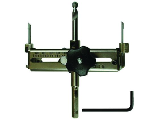 【商品説明】●サイズ合わせ工具不要の新タイプの自在錐です。●直径60mmから200mmまでの穴あけが自由自在に行えサイディング材・堅木への穴あけに最適です。【仕様】●型番：5010T●加工穴径（mm）：60〜200●軸径（mm）：10●軸タ...