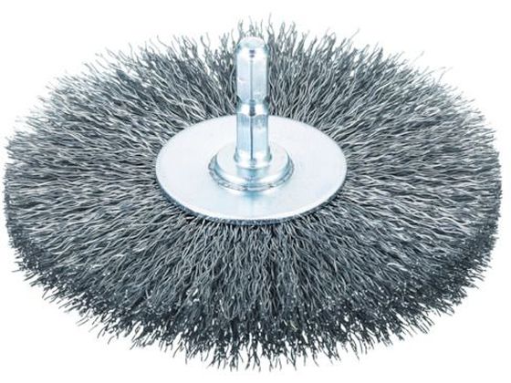 【商品説明】●ブラシ形状が円盤型で、外側に向かって放射状に毛が植わっています。●電動インパクトドライバーで使用するため、ワンタッチで取り外しができます。【仕様】●型番：TB-6252-60●外径（mm）：100●線径（mm）：0．3●軸径（...