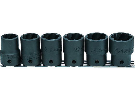 【仕様】●型番：RS41276●入数：6個●差込角（mm）：12．7●ソケット内容：4127−17、19、21、22、24、25．4●セット内容（点）：6●ソケット内容（mm）：17、19、21、22、24、25．4●クロムモリブデン鋼（S...