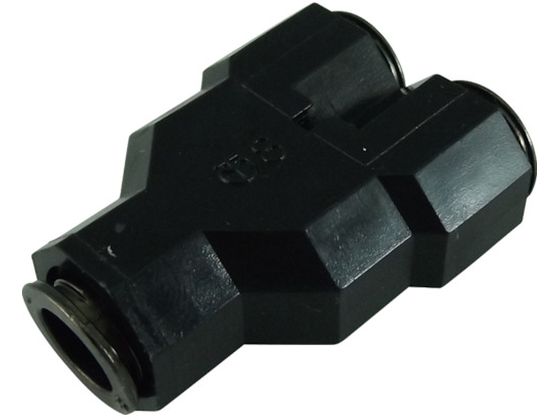 【仕様】●型番：8R-00UY●適合チューブ外径D（mm）：8×8×8　●使用圧力：1MPa　●使用流体：空気●使用温度範囲：−5〜60℃●本体：ポリアセタール（POM）　●シールゴム：ニトリルゴム（NBR）【備考】※メーカーの都合により、...