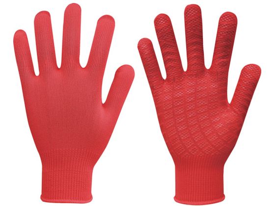 【商品説明】●通気性・フィット感に優れています。●すべりにくいブロック状のすべり止め付きです。●樹脂コートで指先を強化しています。●超薄手タイプです。【仕様】●型番：777-L-RED●色：レッド ●サイズ：L ●厚さ（mm）：1 ●全長（...