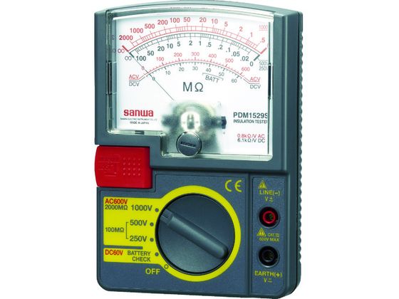 【商品説明】●設備機器メンテナンス。電気工事、設備メンテナンス用。竣工調査用。ビルメンテナンス用。●シンプルで読みやすい目盛を搭載した3レンジ切替式絶縁抵抗計です。●単発・連続測定が可能な絶縁抵抗測定スイッチ付です。●直流電圧測定レンジ（D...