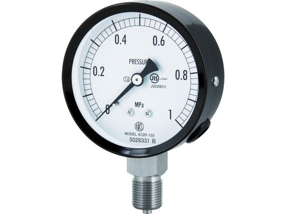 【仕様】●型番：AC20-133-4.0MP●圧力レンジ（MPa）：0．0〜4．00　●最小目盛（MPa）：0．100　●大きさ（mm）：75　●精度：±1．6％FS　●ケース形状：A　●接続部サイズ：G3／8B●大きさ：75mm●ブルドン...