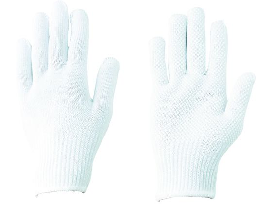 【商品説明】●吸汗性に優れる純綿手袋を使用しています。●塩化ビニールのすべり止め加工をしてあります。●滑り止めが加工されているのでスムーズな作業が可能です。【仕様】●型番：101●入数：1双●色：ホワイト ●サイズ：L ●厚さ（mm）：2．...