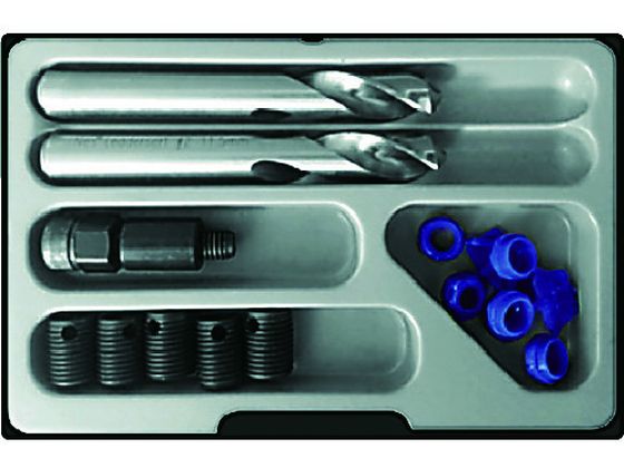 【商品説明】●めねじの補修にタップを使わない画期的なシステムです。●下穴に直接、ねじ切りインサートでタッピングしながらインサートを挿入する際、先端にプラスチックガイドを付けることによりまっすぐにインサート挿入ができます。（PAT．PEND）...