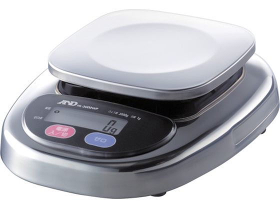 【商品説明】●容器保護等級IP65で、本体に水をかけて洗浄可能なステンレスボディーです。（水没は避けてください）●容器を載せた状態でゼロ表示可能な風袋機能付です。【仕様】●型番：HL3000WP●秤量（kg）：3．0　●最小表示（g）：1．...