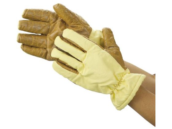 【商品説明】●高強力素材PBO繊維「ザイロン［［R上］］」を使用し、4層構造になった高耐熱手袋です。【仕様】●型番：TPG-650●色：ブラウン／イエロー ●サイズ：フリー ●厚さ（mm）：1．5（手の甲）、3．5（手のひら） ●全長（cm...