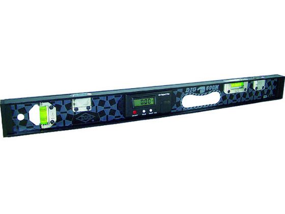 【商品説明】●選べる4つのモード。0．05°単位表示の高精度タイプです。●マグネット付測定面、V溝付測定面、どちらも使える優れものです。【仕様】●型番：DIG-600M●長さ（mm）：600　●高さ（mm）：56　●厚さ（mm）：26　●マ...