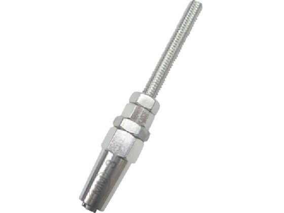 【商品説明】●ワイヤを現場で取付できます。【仕様】●型番：B-2411●L（mm）：85 ●（L）（mm）：85 ●適用ワイヤー径（mm）：3 ●L2（mm）：45 ●L1（mm）：27 ●ねじ径：M6●ケーシング・ターミナル・六角ナット：...
