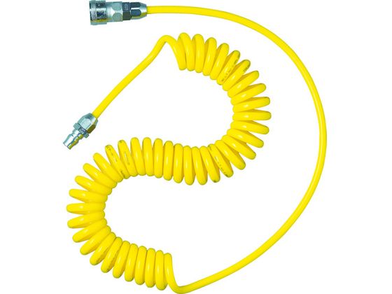 【仕様】●型番：SAH-805C●コイル径（mm）：42　●使用範囲（m）：4．0　●色：黄　●全長（mm）：1000　●ホース内径×外径（mm）：5×8　●コイル長（mm）：400　●使用流体：空気　●寸法B（mm）：500●流体温度：−...