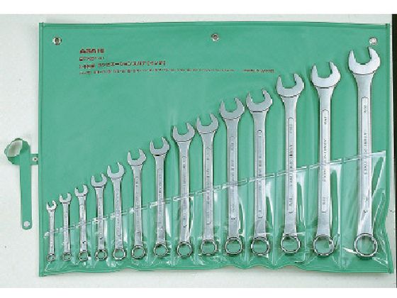 【商品説明】●口径寸法が同じスパナとメガネレンチを一体化した物でスパナは早回しにメガネレンチは本締め作業に適します。●材質は、クロームバナジウム鋼を使用する事により高精度、強靭、軽量を実現しています。●表面は研磨仕上げで肌触りが良く、美しい...