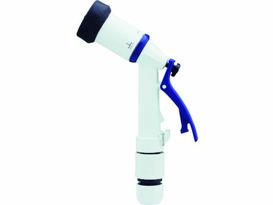 【商品説明】●吐水レバーをおさえると連動してストッパーがロックされ、通水中の手への負担を軽減します。●ノズルのスリーブを回すと5つの水形（キリ・ストレート・ストップ・ジョロ・シャワー）に切り替えができます。●ノズルとコネクターを簡単に着脱で...
