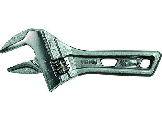 【仕様】●型番：UM36SS●色：スモーク●全長（mm）：160●口開き（mm）：0〜36●最大口開き（mm）：36●先端厚さ（mm）：7ボルト・ナット最大寸法：M24●特殊鋼●電気が流れているものには使用しないでください。グリップには絶縁...