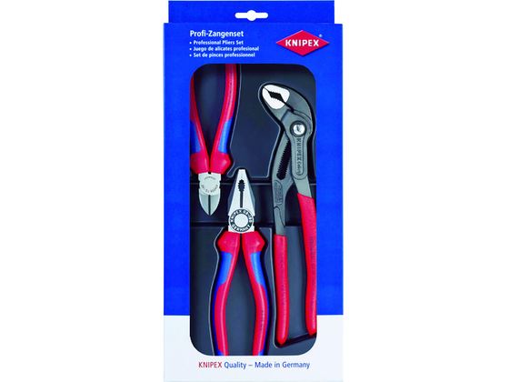 【仕様】●型番：002009V01●入数：1S●セット内容：0302−180（ペンチ）、7002−160（電工ニッパー）、8701−250（コブラ）●セット内容（点）：3●0302−180：全長180mm、切断能力（軟硬線3．4mm、硬線2...