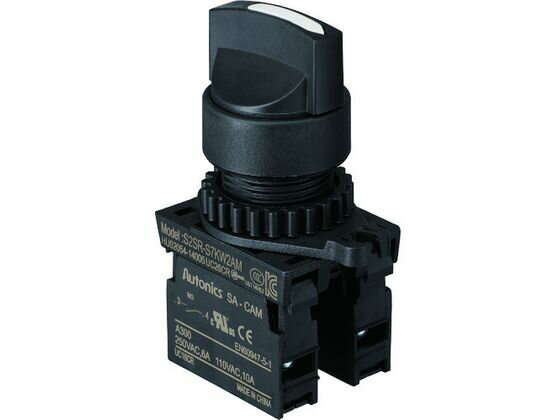 【仕様】●型番：25S-453-2A-W●動作：45°3ノッチ　●接点構成：2a　●取付穴寸法（mm）：25色：白●保護等級：IP52　●パネルカットサイズ：Φ25．5　●UL規格適合品【備考】※メーカーの都合により、パッケージ・仕様等は予...